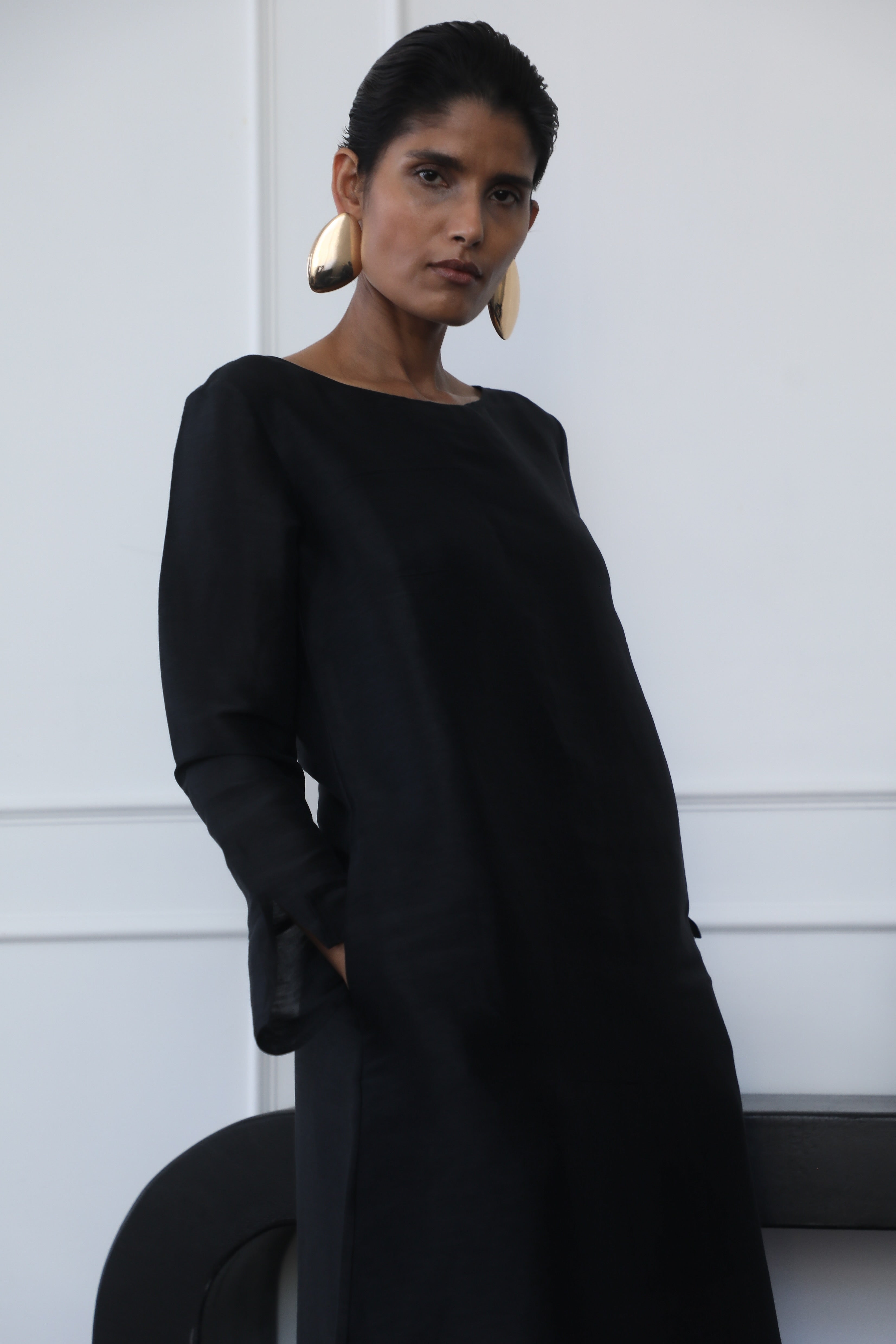 Lou Midi Dress - Noir – Moss Living Store