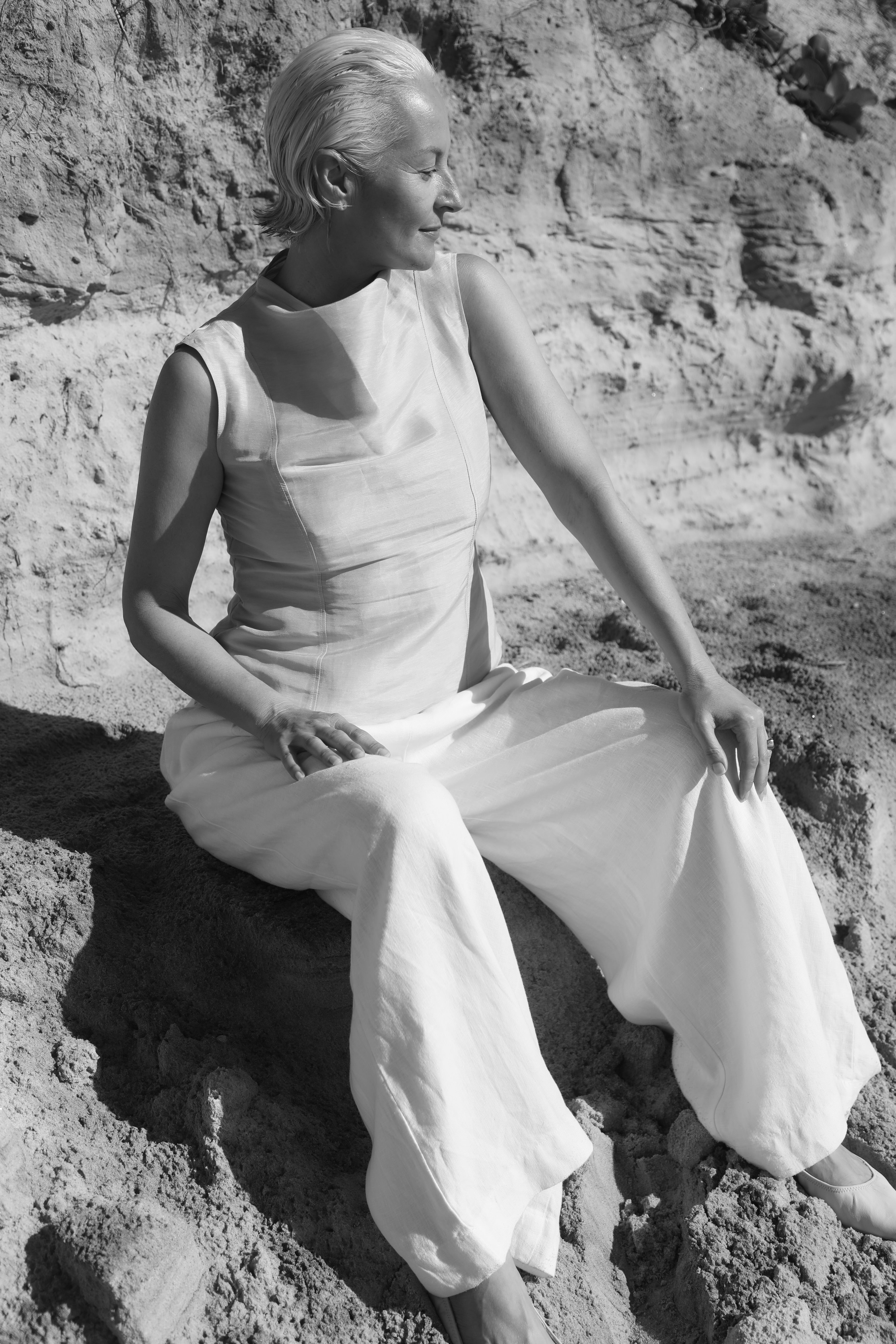 Celia Silk Linen Top - Steel – Moss Living Store